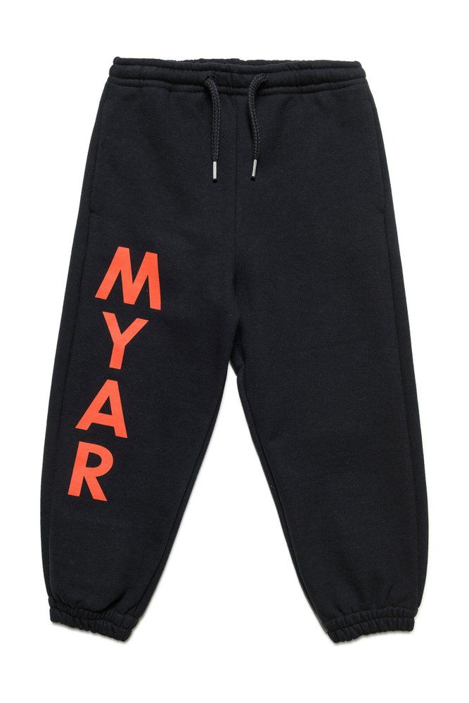 MYAR KIDS 로고 프린트 드로스트링 트랙 팬츠 - 페칭