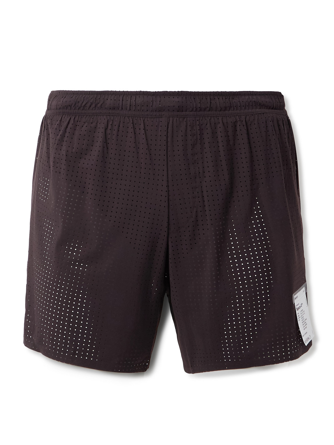 SATISFY 스트레이트 레그 로고 아플리케드 스페이스 오 저지 반바지 - 페칭