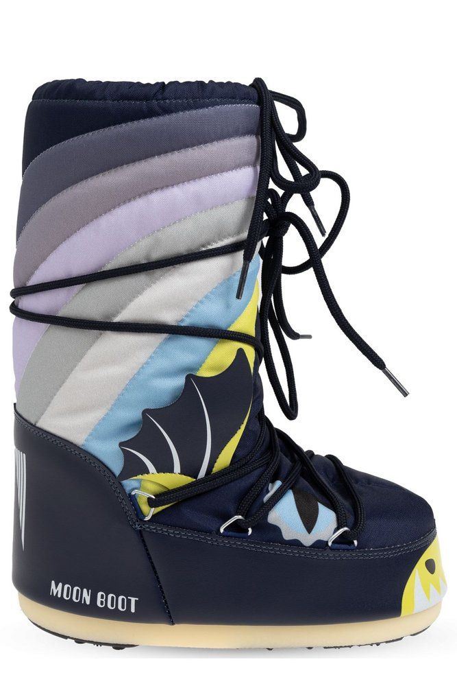 Moon Boot Kids 아이콘 드래곤 라운드 토 눈 부츠 - 페칭