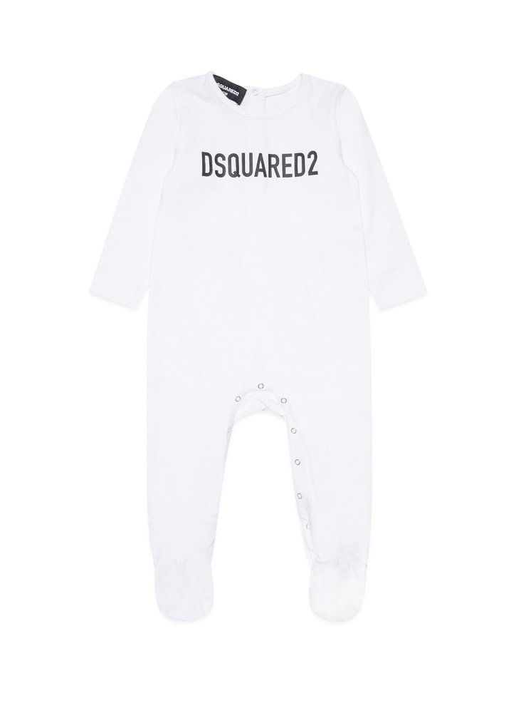 Dsquared 2 kids 로고 프린트 롱슬리브 베이비그로우 - 페칭