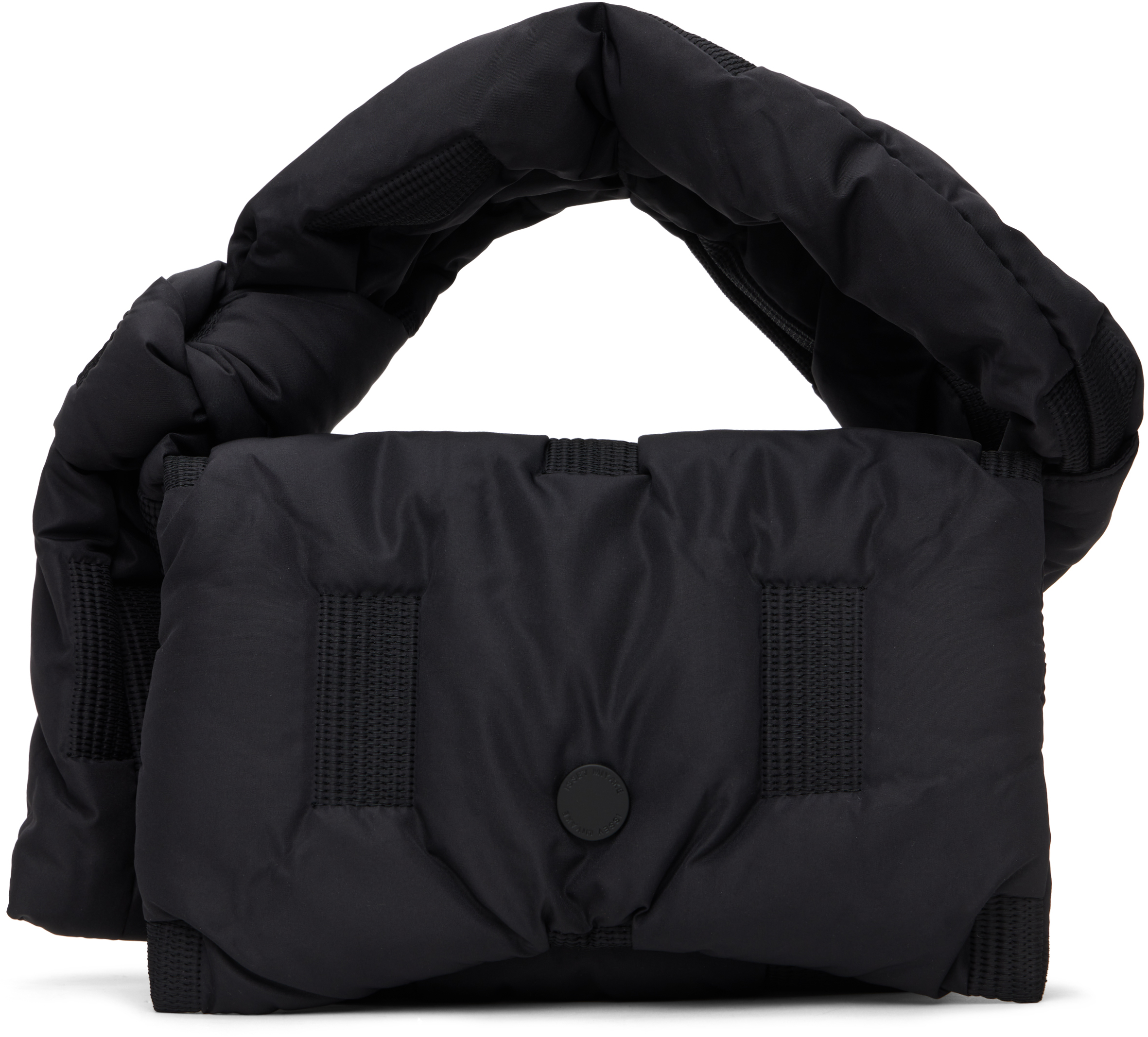 ISSEY MIYAKE 블랙 스퀘어 쿠션 백 - 페칭