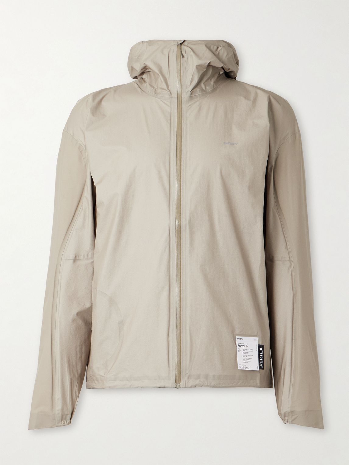 SATISFY 퍼텍스 3L 플라이 로고 아플리케 리사이클 립스톱 후드 자켓 - 페칭