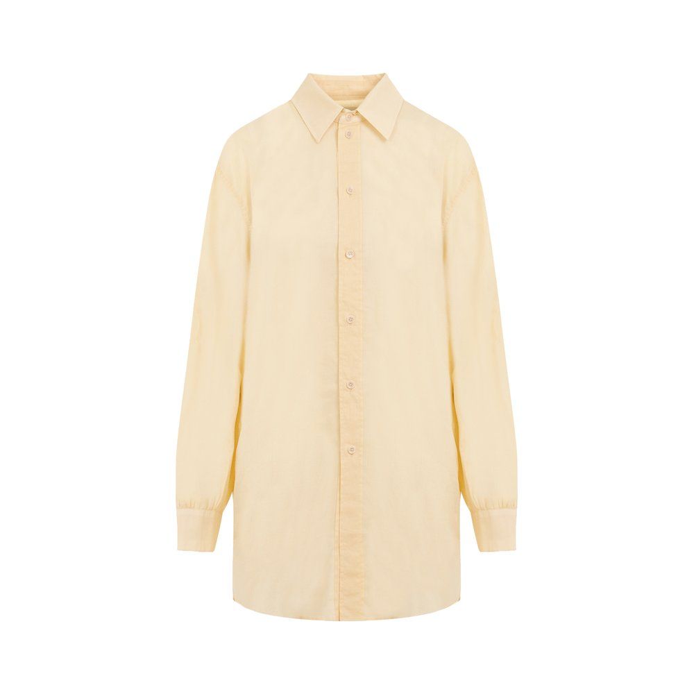 LEMAIRE 세미 시어 롱 슬리브 버튼 셔츠 - 페칭