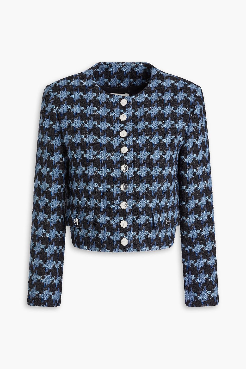 SANDRO 크롭드 코튼 블렌드 트위드 자켓 - 페칭