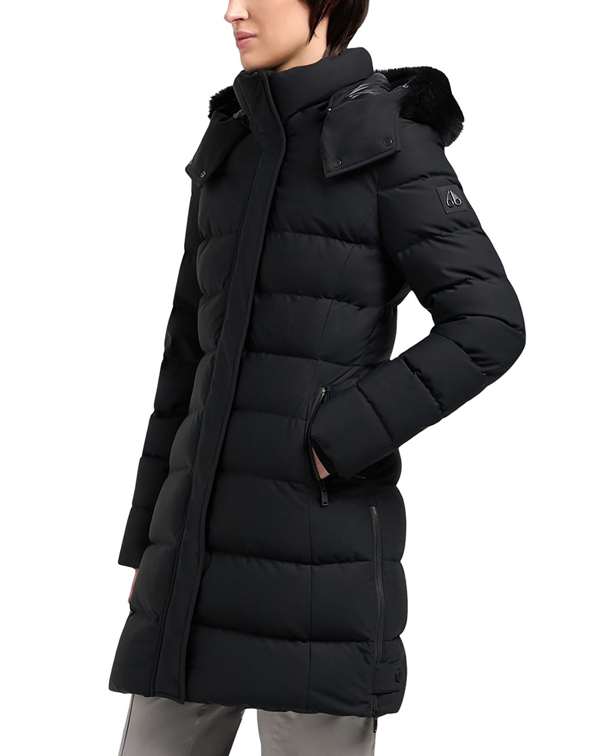 MOOSE KNUCKLE 워터셰드 시어링 트림 다운 파카 - 페칭