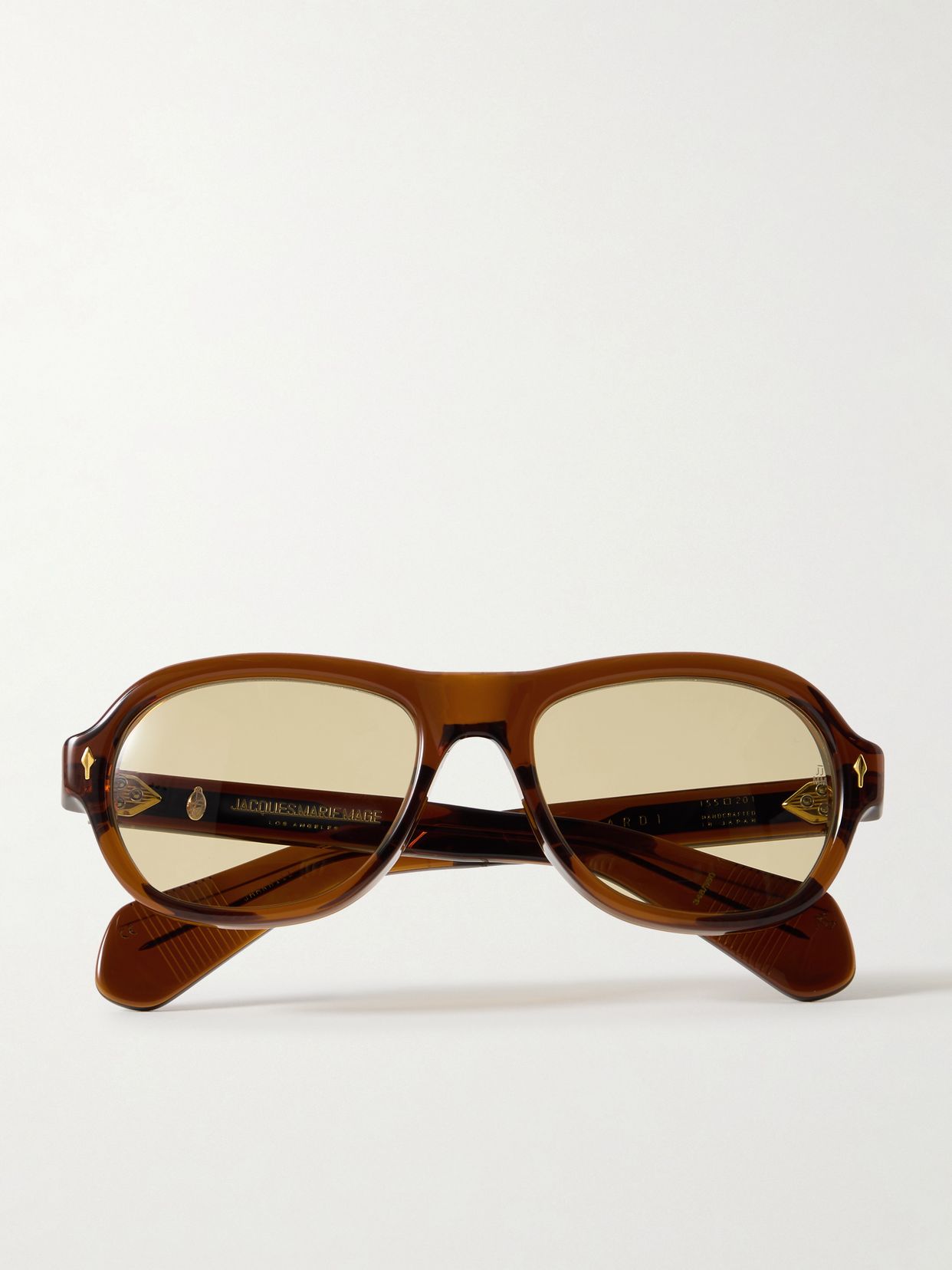 JACQUES MARIE MAGE 리차드 아비에이터 스타일 아세테이트 선글라스 - 페칭